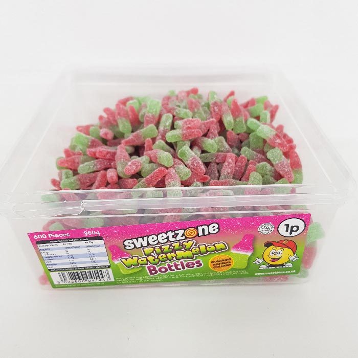 Sweetzone Fizzy Watermelon Bottles Tub - From One Pound Sweets
