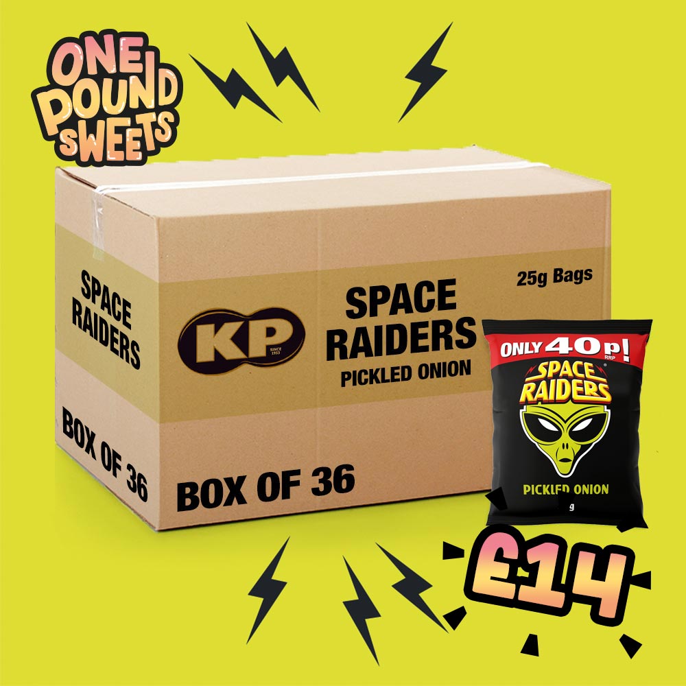 Box of 36 - Space Raiders Pickled Onion 25g - (Snack Bags) | Retro ...