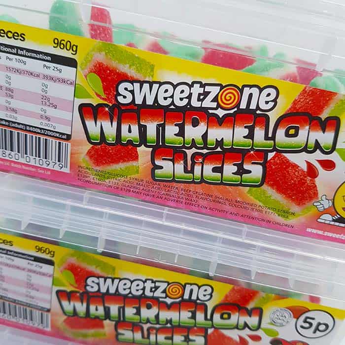 Sweetzone Watermelon Slices Tub 700g - From One Pound Sweets
