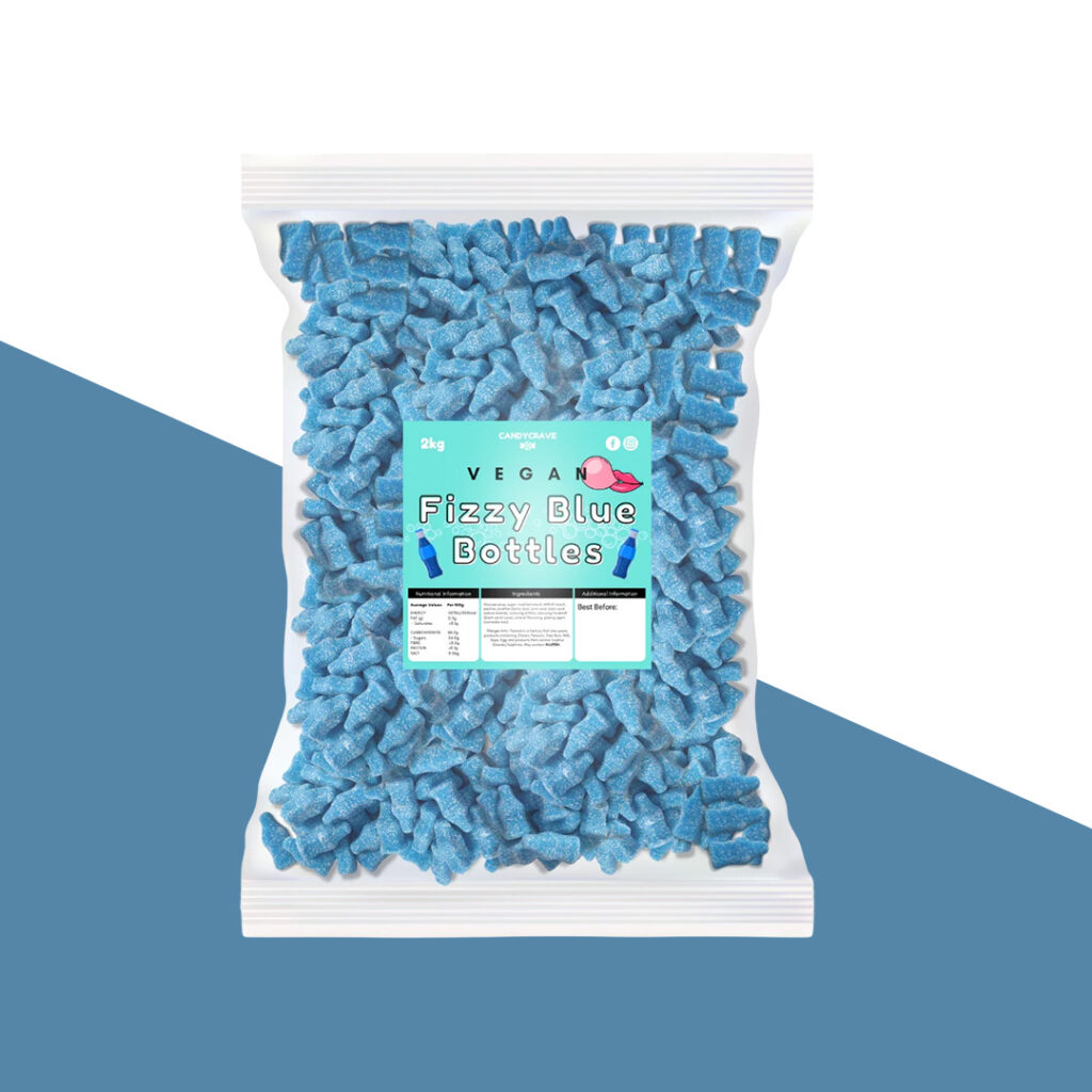 Candycrave Vegan Fizzy Blue Bottles 2kg - From One Pound Sweets