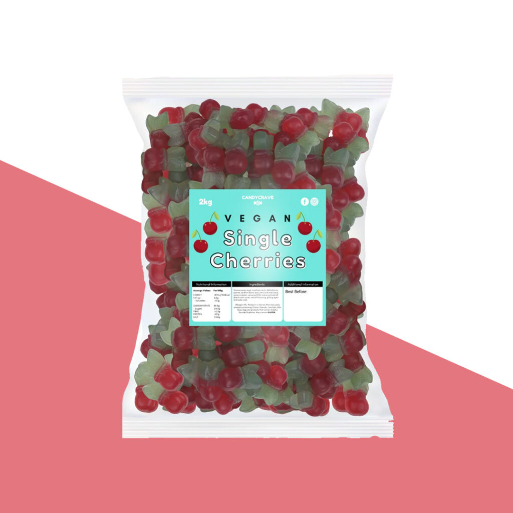 Candycrave Vegan Single Cherries 2kg - From One Pound Sweets