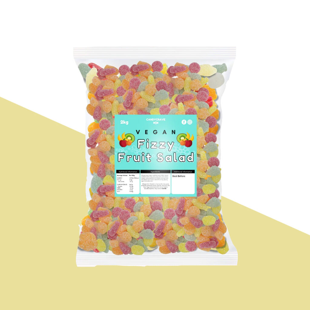 Candycrave Vegan Fizzy Fruit Salad 2kg - From One Pound Sweets