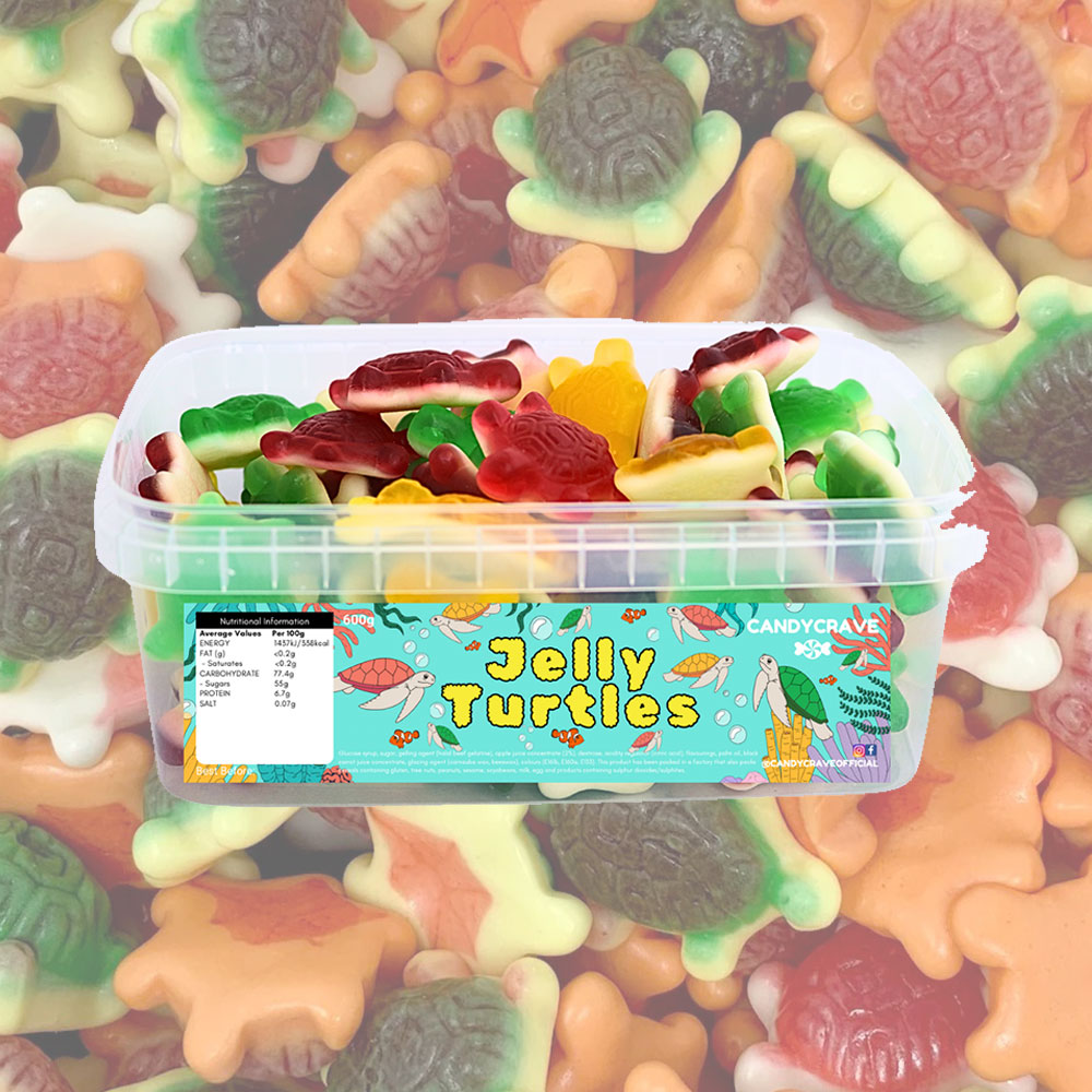 Candycrave Jelly Turtles Tub 600g - From One Pound Sweets
