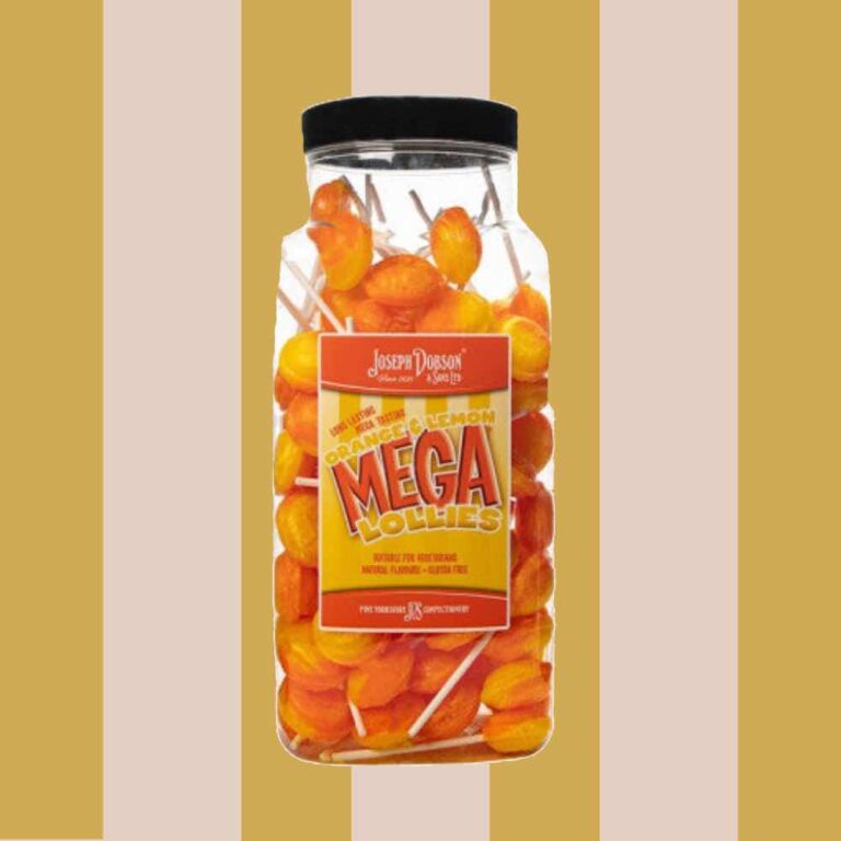 Joseph Dobson Orange & Lemon Mega Lollies 90 Count Jar - From One Pound ...