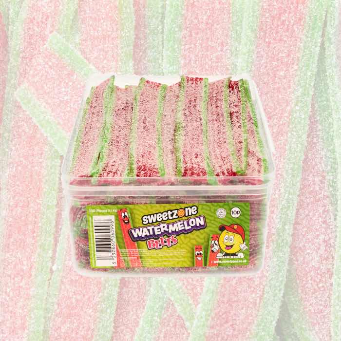Sweetzone Fizzy Watermelon Belts 100 Count - From One Pound Sweets
