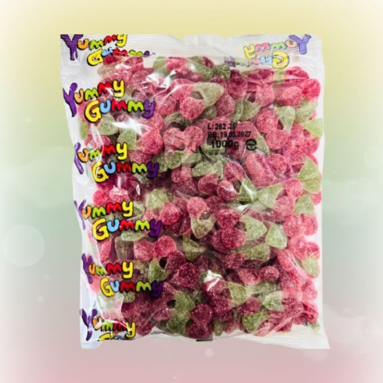 Yummy Gummy Fizzy Twin Cherries 1kg - From One Pound Sweets