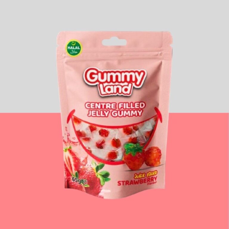 Gummy Land Jelly Filled Strawberry 65g x12 - From One Pound Sweets